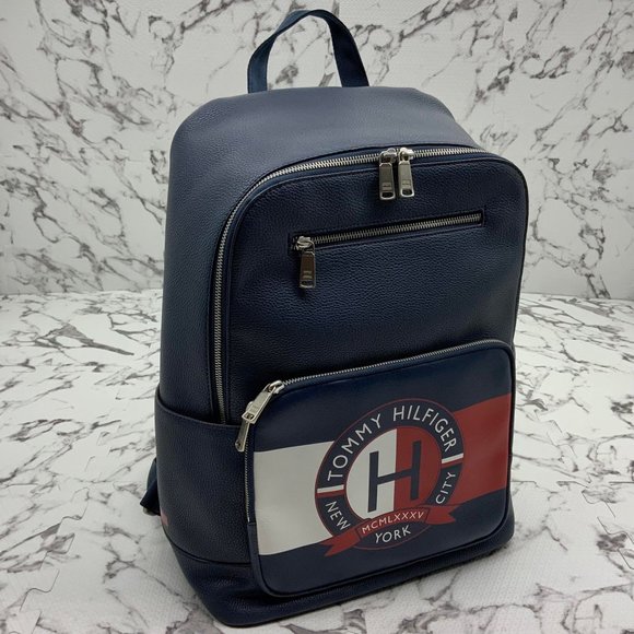 Tommy Hilfiger | Bags | Mens Tommy Hilfiger Navy Red White Backpack ...